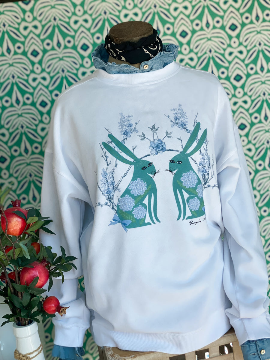 Hydrangea Bunny Sweatshirt – Bungalow 123